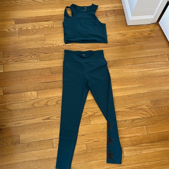Aqua | Tops | Aqua Teal Workout Set With Stars | Poshmark